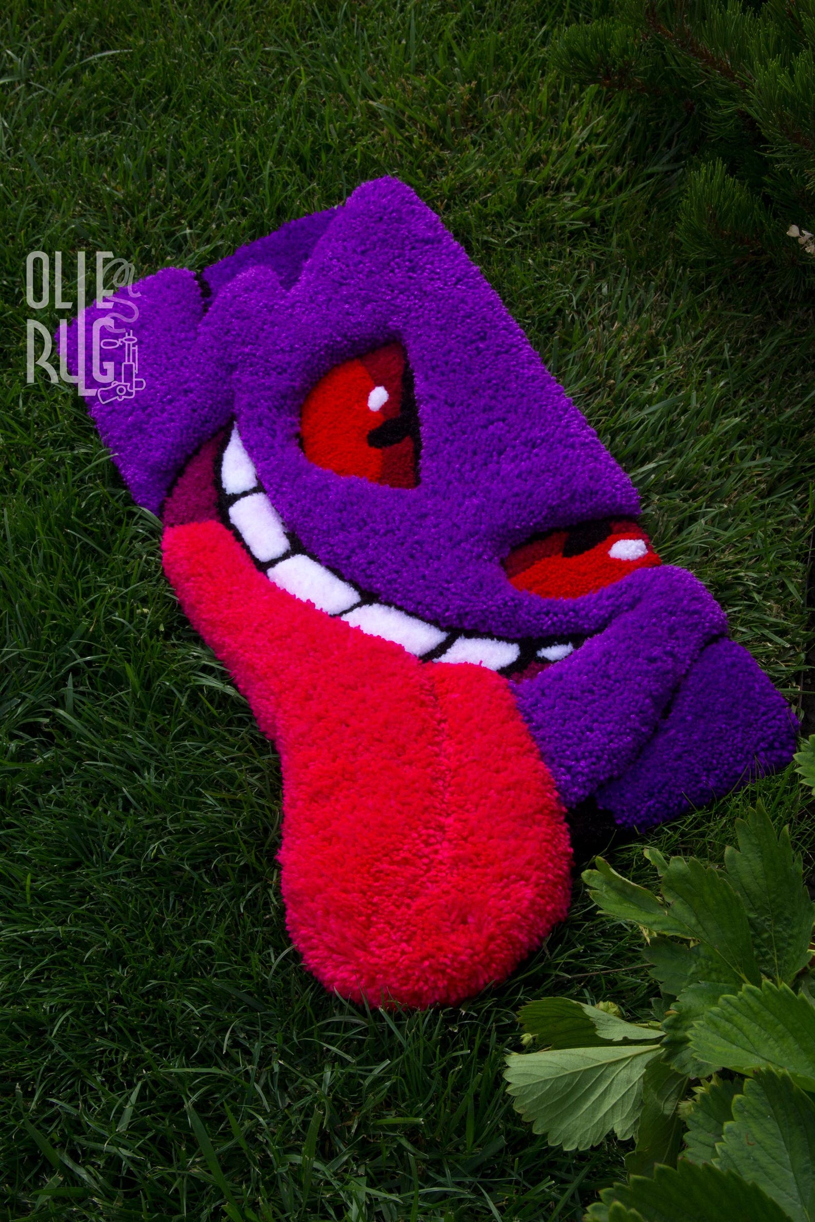 Gengar Tufting Rug – 3D Tufted Carpet – Handmade Ghost Type Decor ...