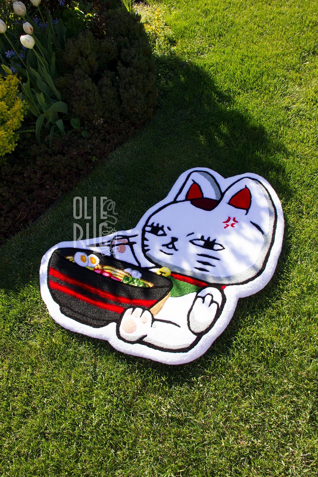 Turbo Granny Cat Eat Ramen Anime Character - Tufting RUG, Custom Rugs ...