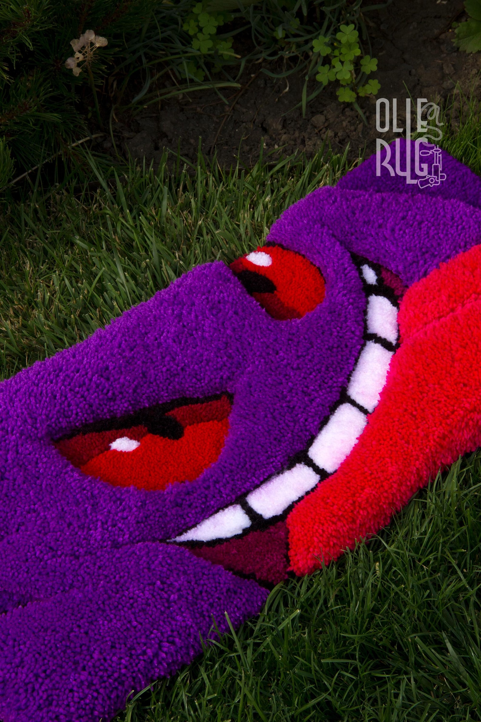 Gengar Tufting Rug – 3D Tufted Carpet – Handmade Ghost Type Decor ...