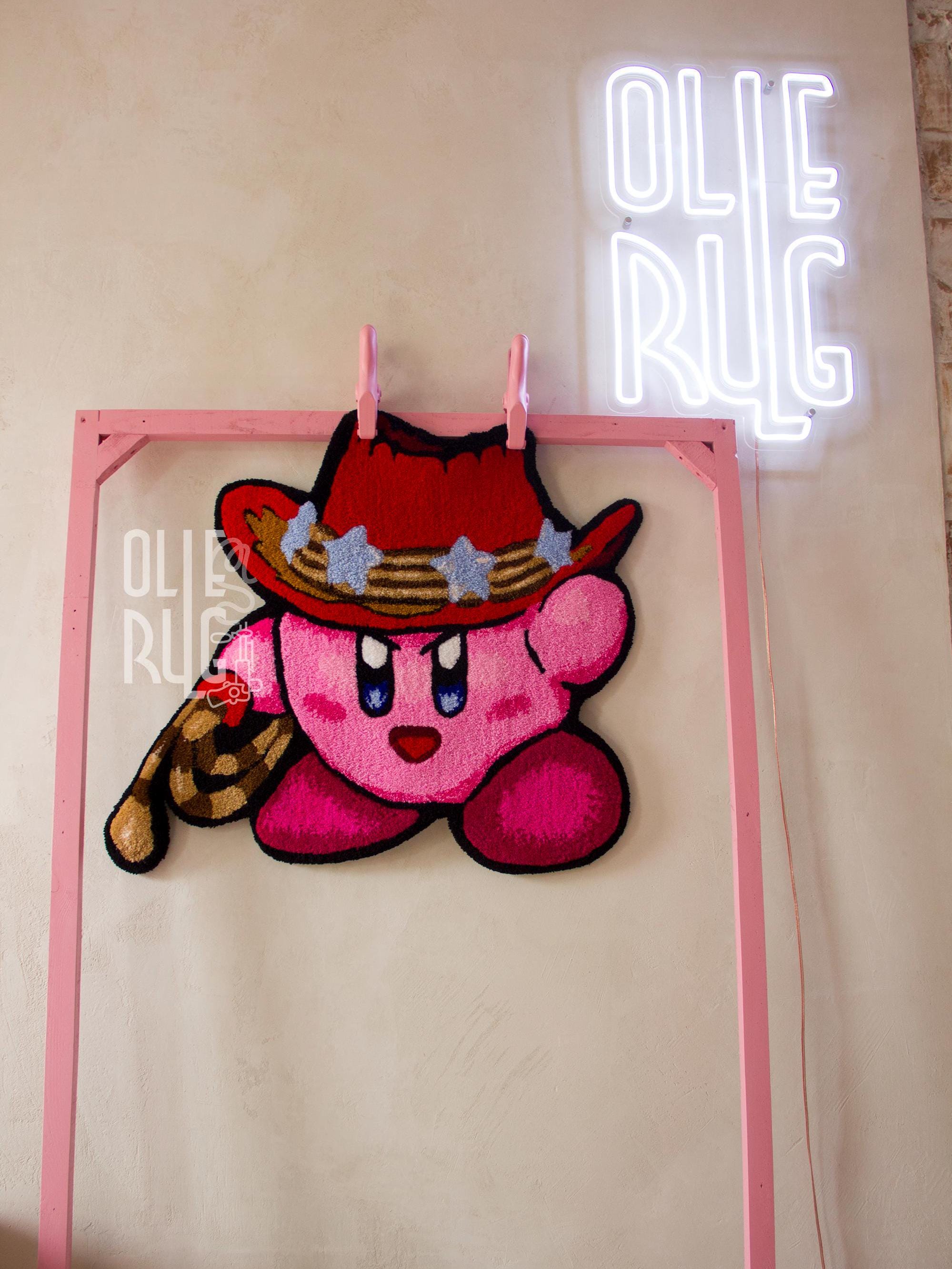 KIRBY With Cowboy Hat and Lasso - Tufting RUG, Custom Rugs, Handmade ...