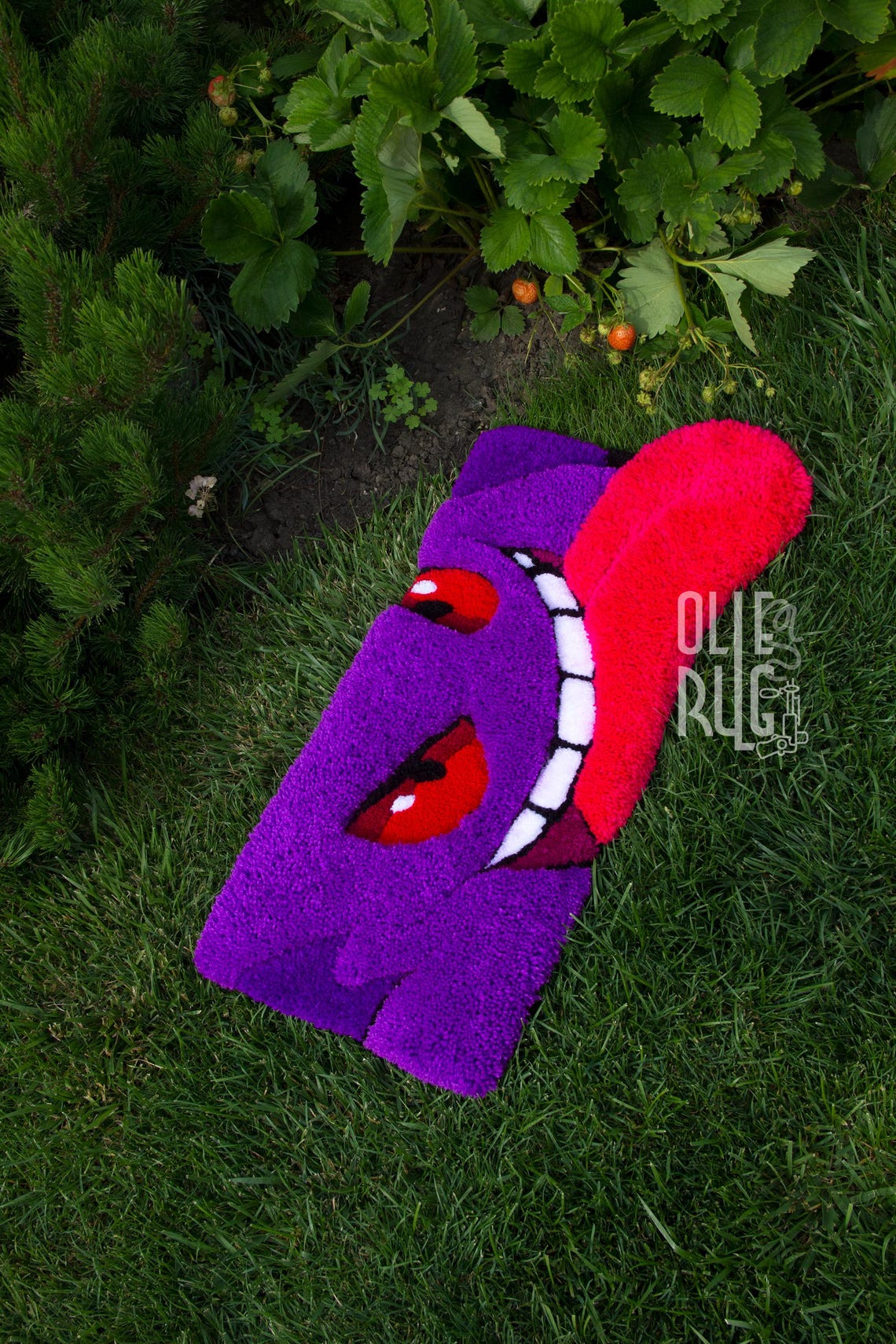 Gengar Tufting Rug – 3D Tufted Carpet – Handmade Ghost Type Decor ...