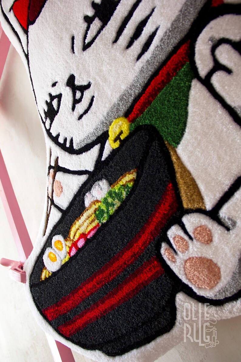 Turbo Granny Cat Eat Ramen Anime Character - Tufting RUG, Custom Rugs ...