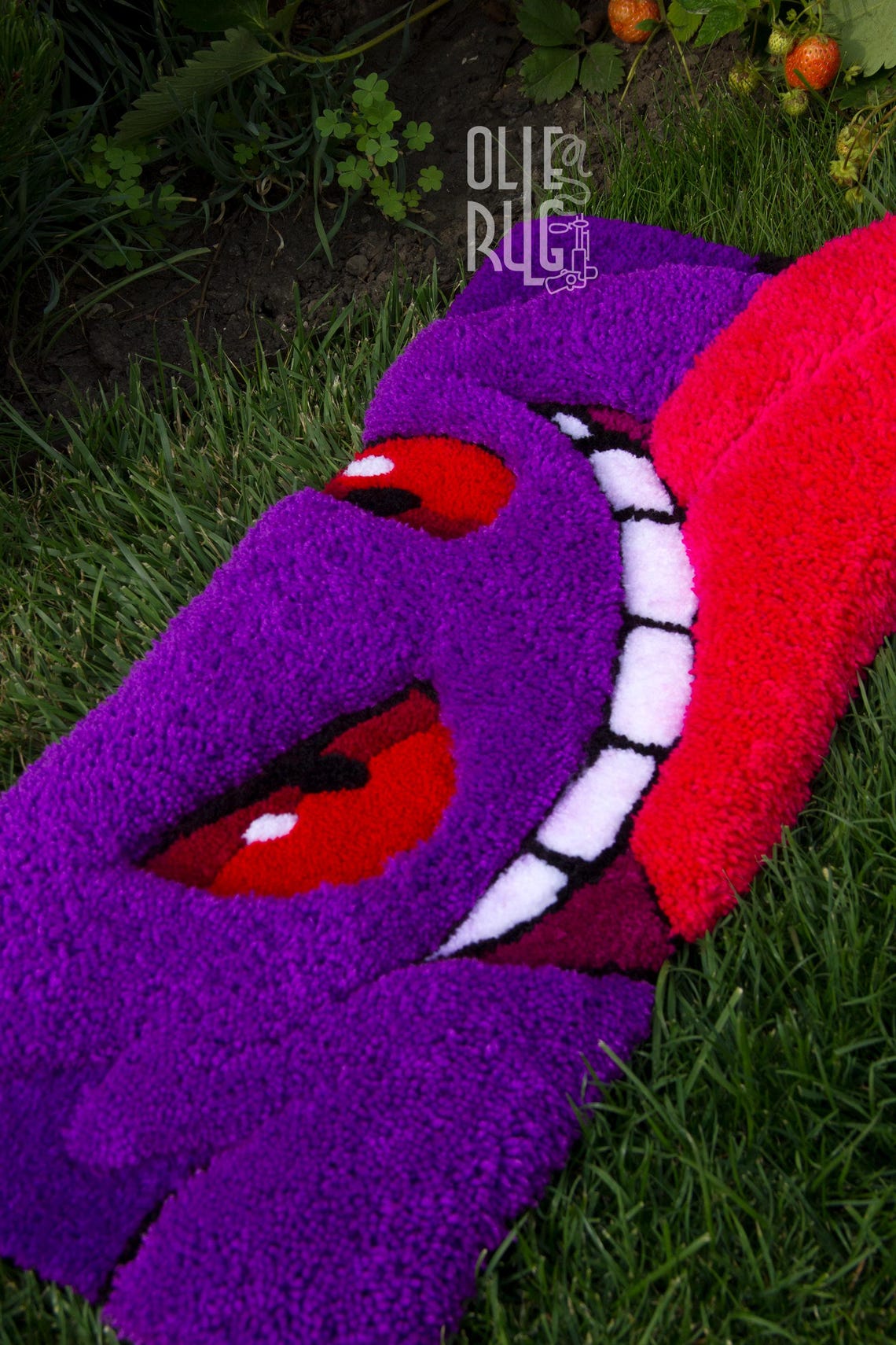 Gengar Tufting Rug – 3D Tufted Carpet – Handmade Ghost Type Decor ...