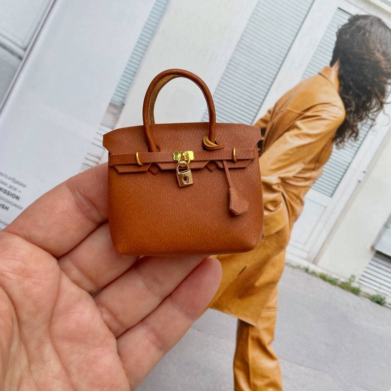 Purse in Birk Style fashion Rust Handbag for Doll - Etsy