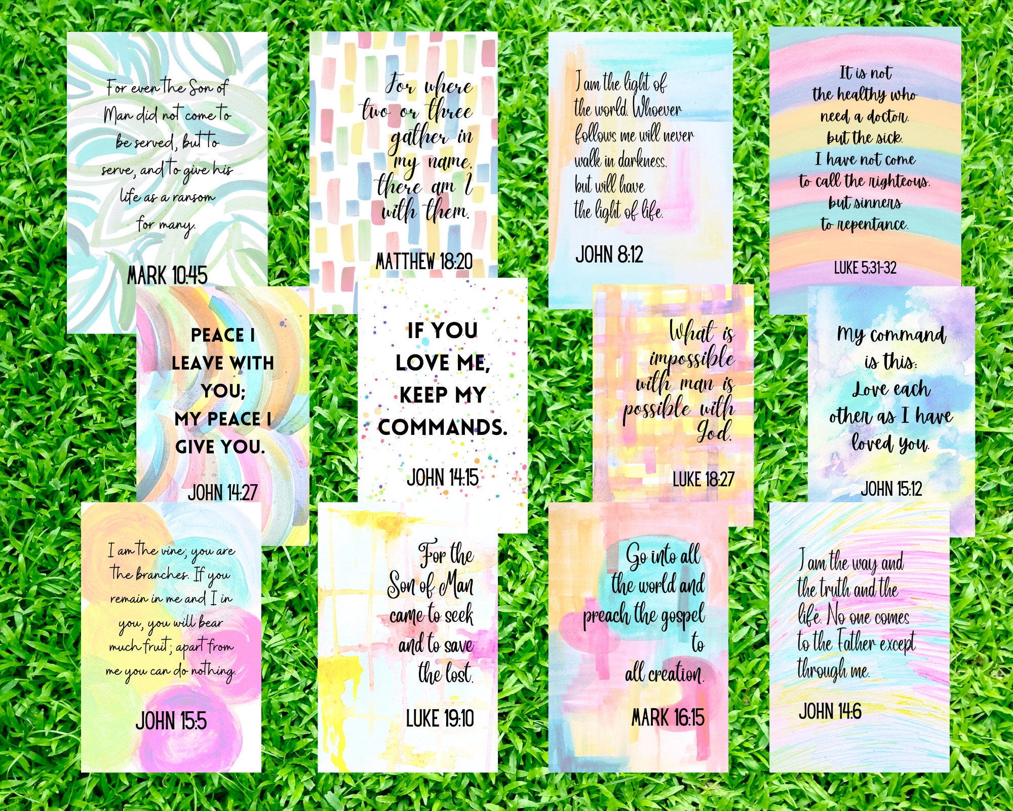 Watercolor Bible Verse Cards - Etsy