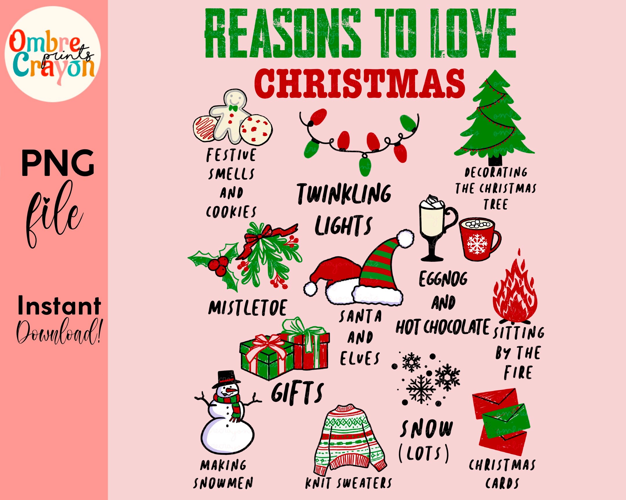 Retro Christmas Sweatshirt Reasons Why I Love Christmas | Etsy