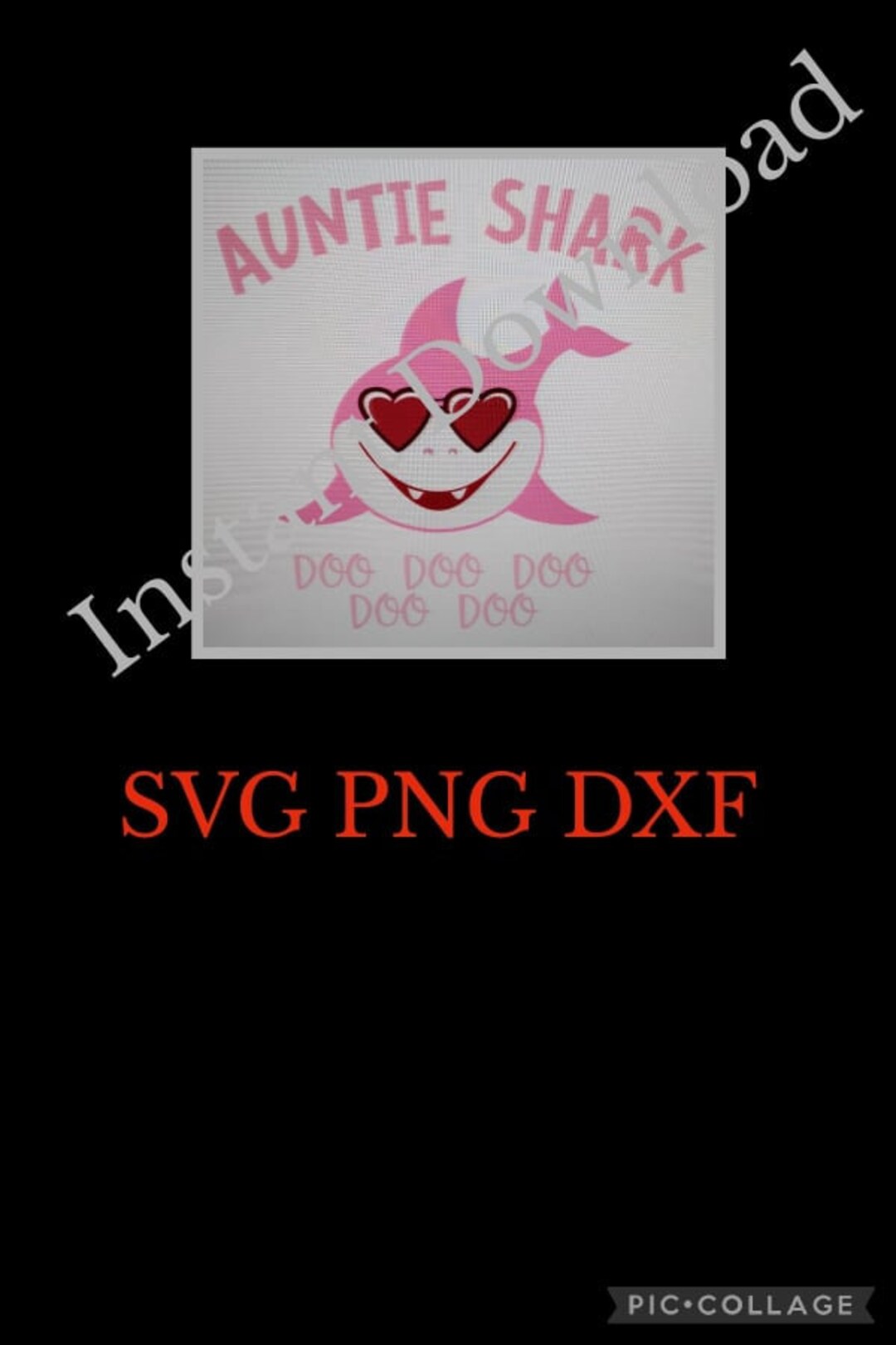 Aunt Auntie Shark Pink Birthday Party Instant Download Shirts Printable ...