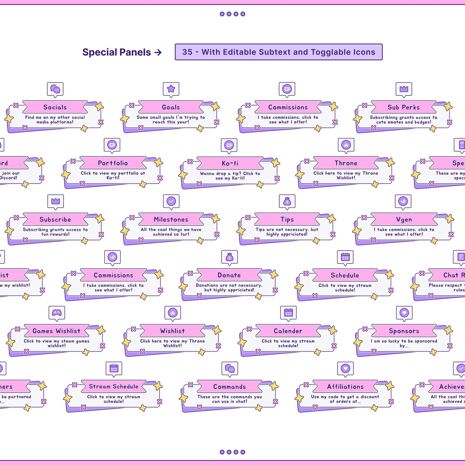 Customizable Doodle Diary Panels // Pink & Purple - Etsy
