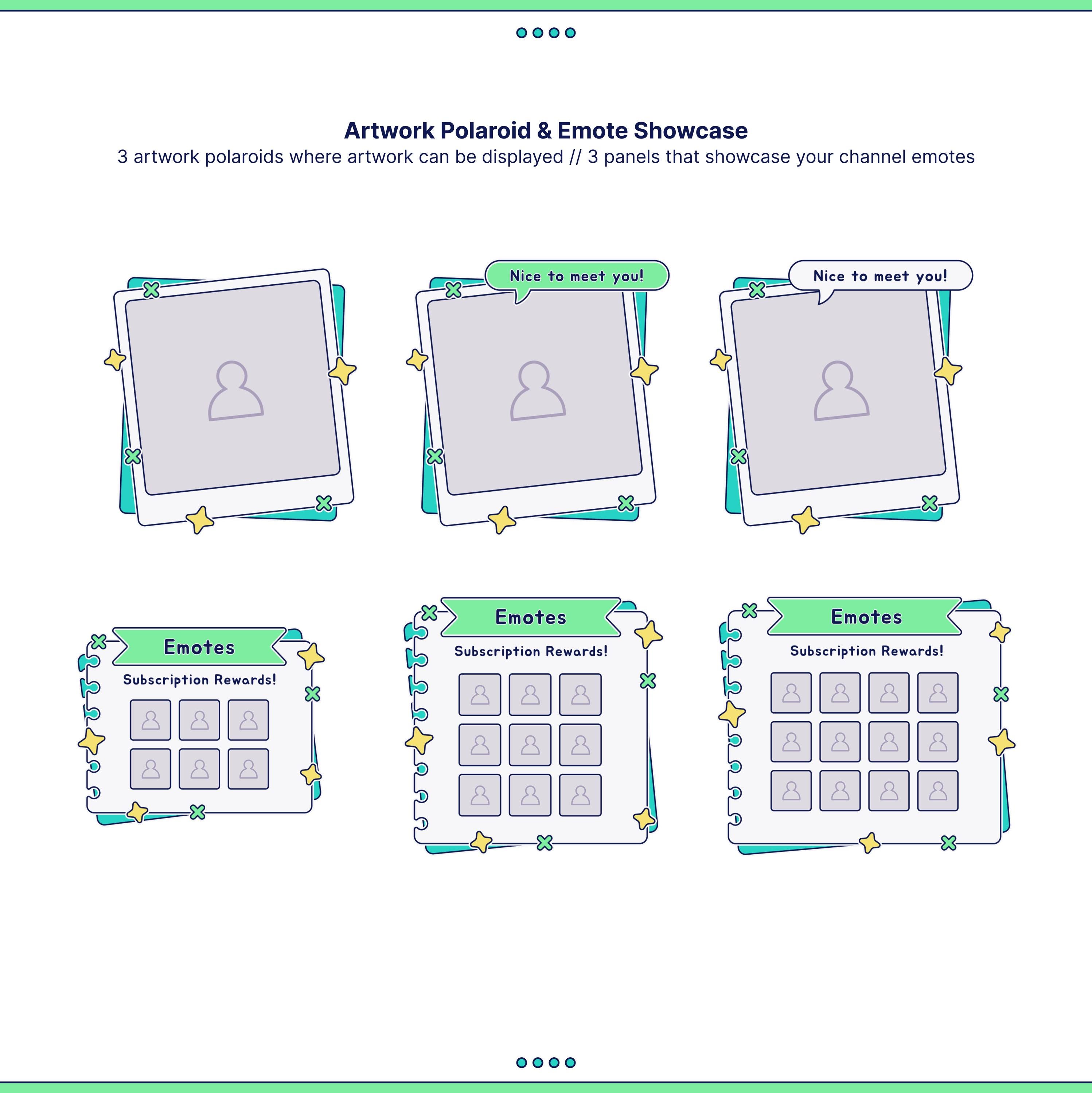Customizable Doodle Diary Panels // Green & Blue - Etsy
