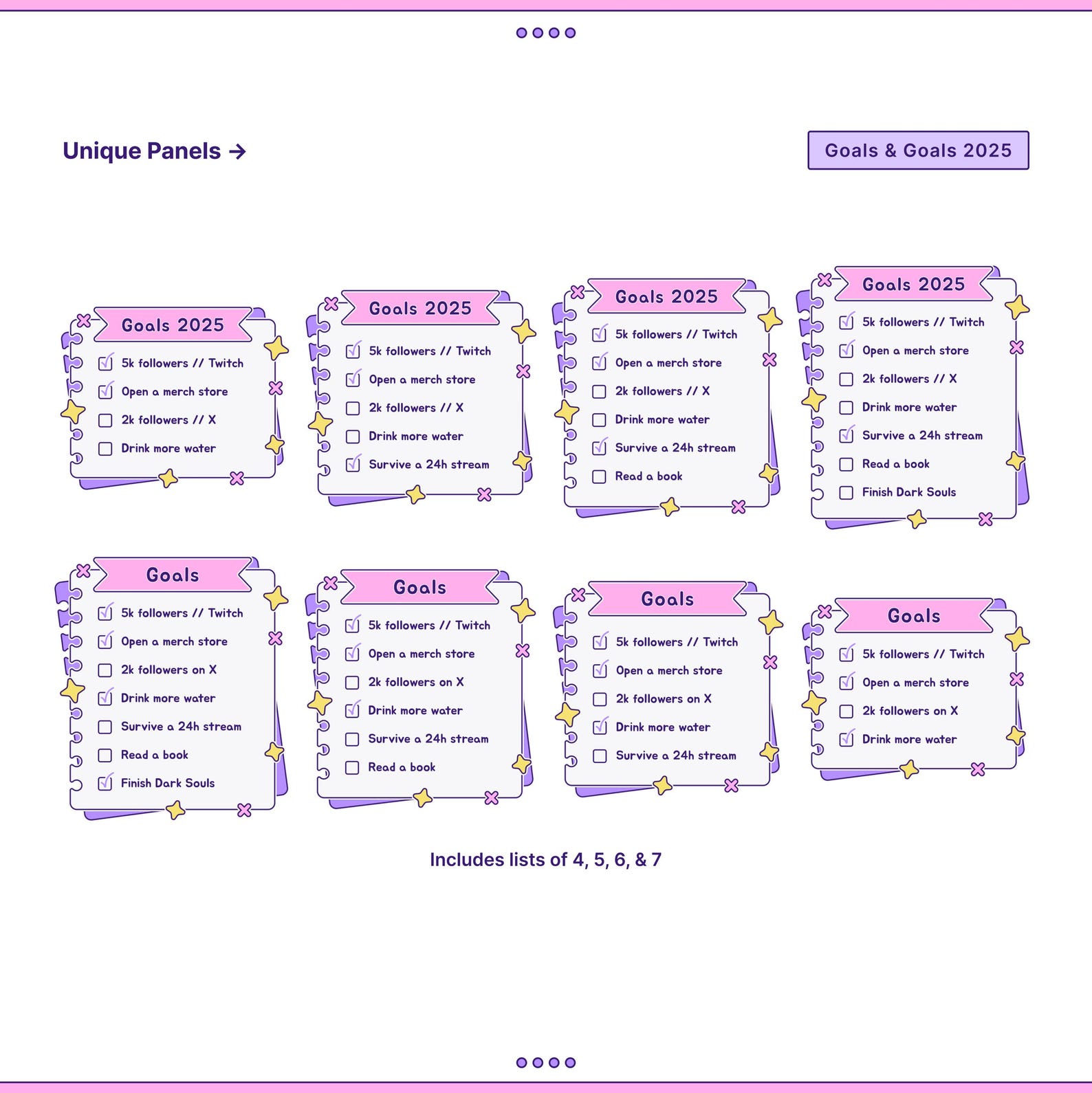 Customizable Doodle Diary Panels // Pink & Purple - Etsy