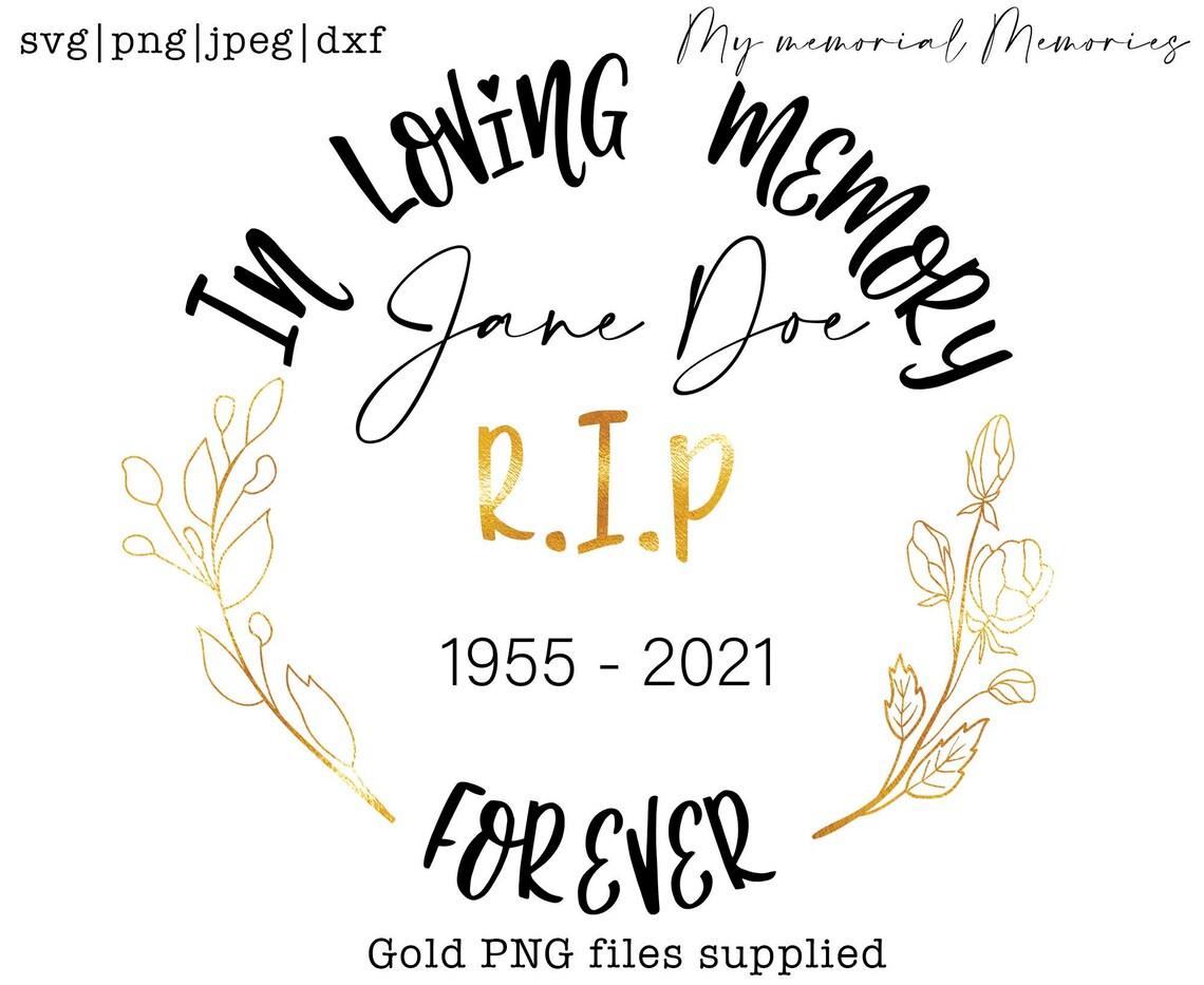 In liefdevolle herinnering svg, rip svg, Memorial svg, Rest In Peace ...