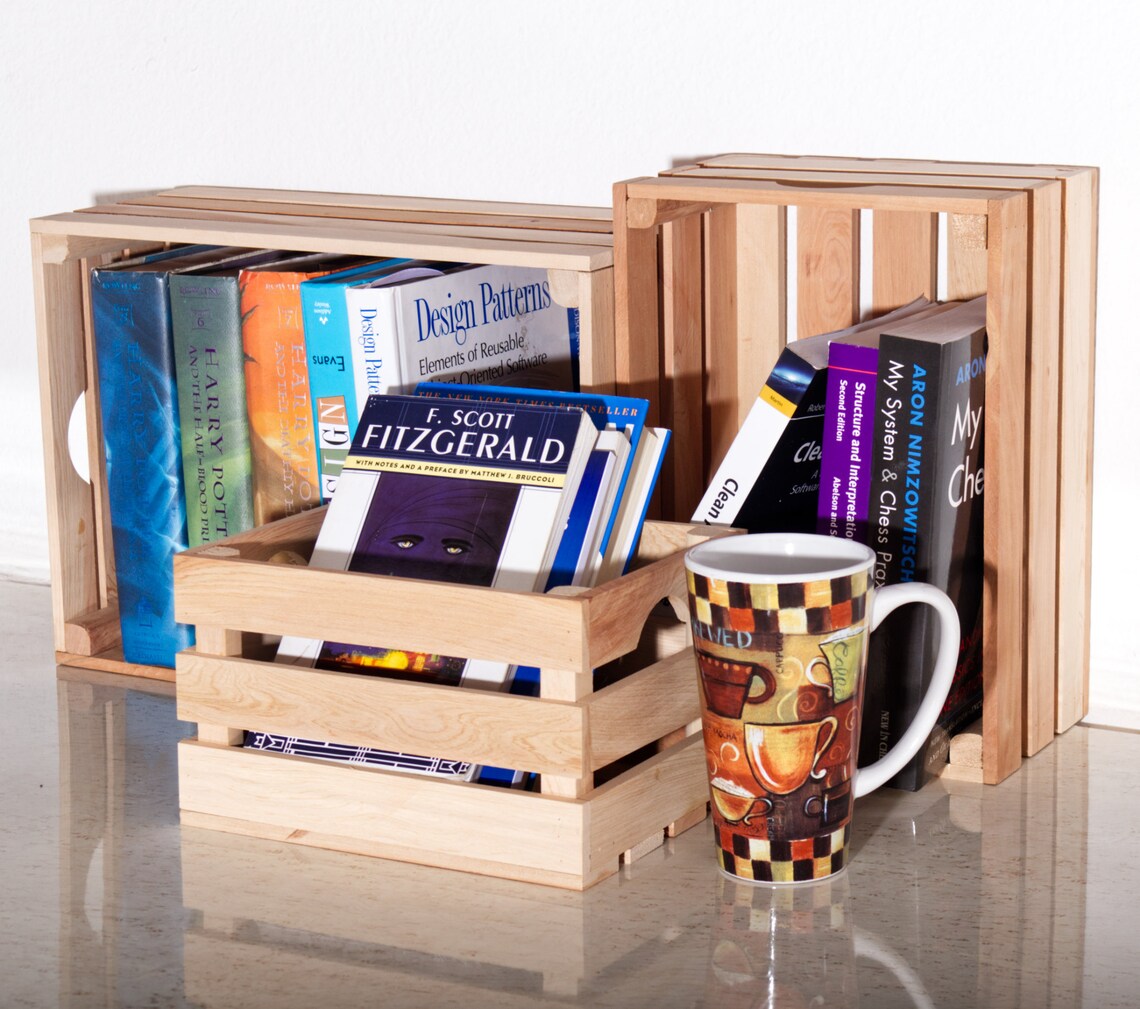 Rustic Wooden Crates Made From Natural Pine Wood set of 3 - Etsy