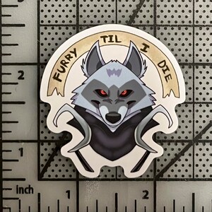 Furry Til' I Die Death Wolf Vinyl Sticker - Etsy