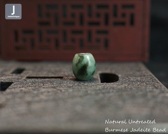 Authentic Jadeite Barrel Bead Natural Untreated Burmese Jadeite, Grade ...
