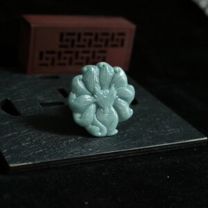Nine Tailed Fox Jadeite Pendant for Necklace Hand Carved Guatemalan ...