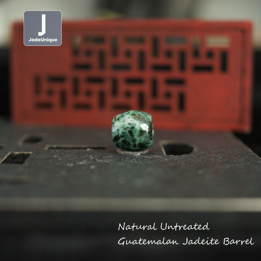 Authentic Jadeite Barrel Bead - Natural Untreated Guatemalan Jadeite ...
