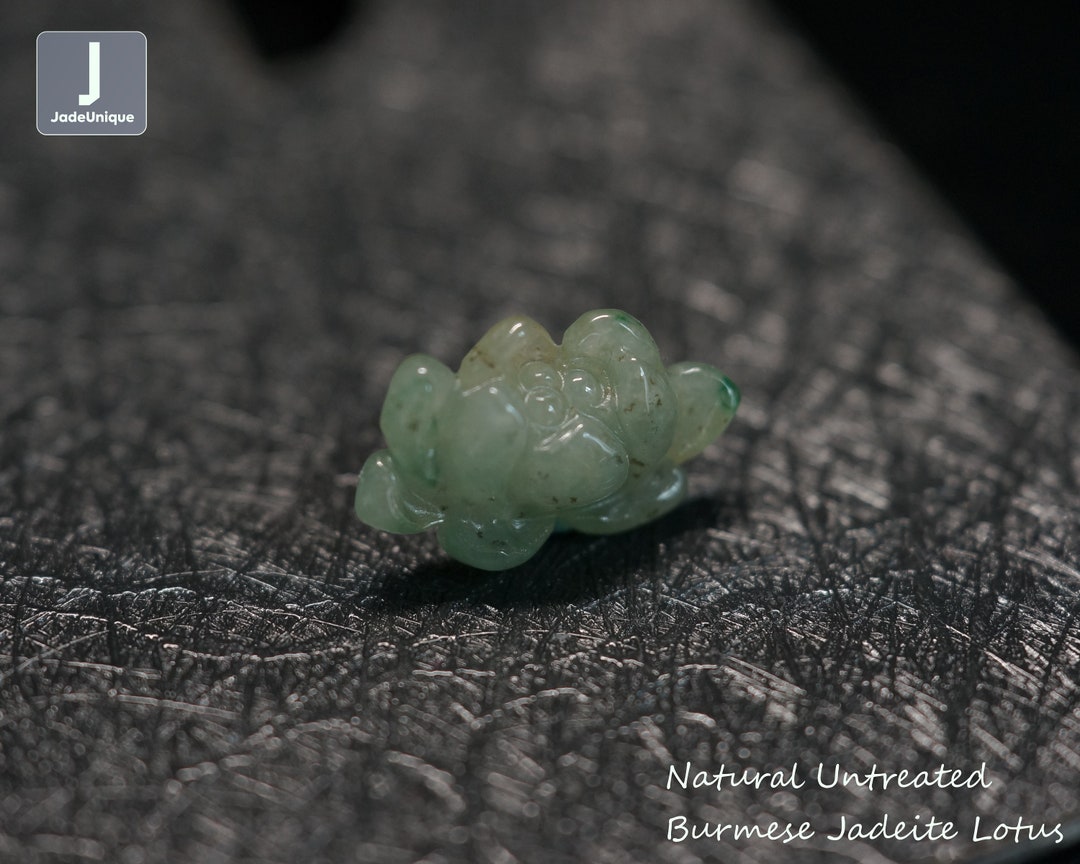 Lotus Flower Jadeite Bead for Necklace/bracelet - Hand Carved Burmese ...