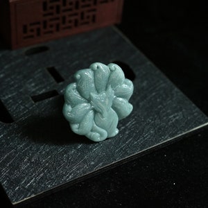 Nine Tailed Fox Jadeite Pendant for Necklace Hand Carved Guatemalan ...