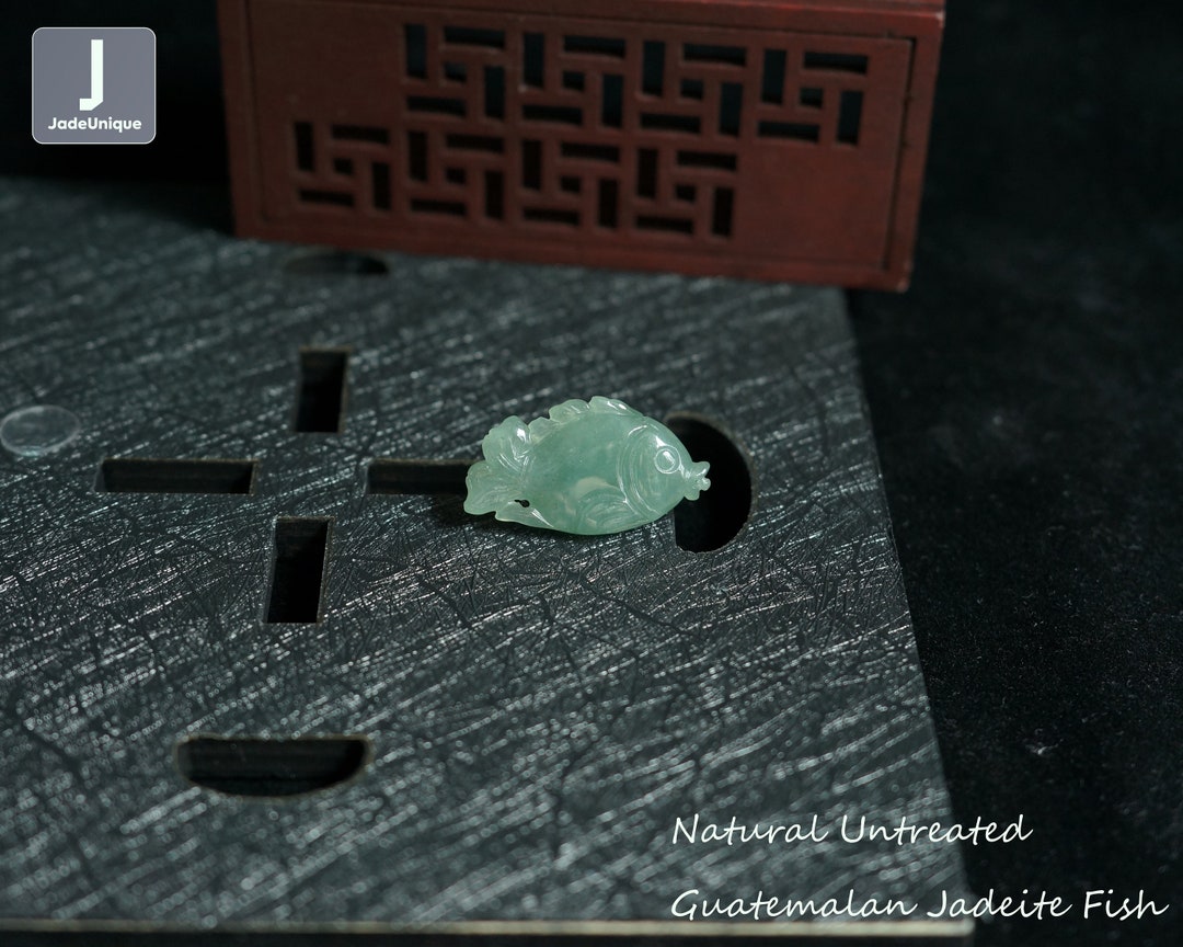 Jadeite Fish Pendant for Necklace - Hand Carved Guatemalan Jadeite ...