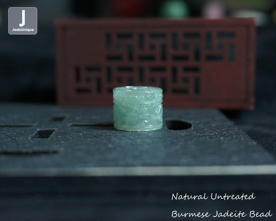 Authentic Jadeite Barrel Bead - Natural Untreated Burmese Jadeite ...
