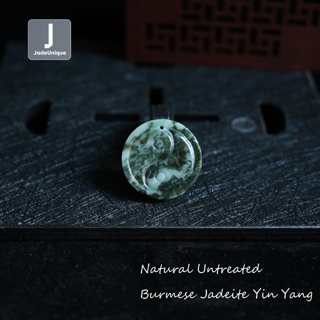 Yin Yang Jadeite Pendant for Necklace | Hand Carved Burmese Jadeite ...