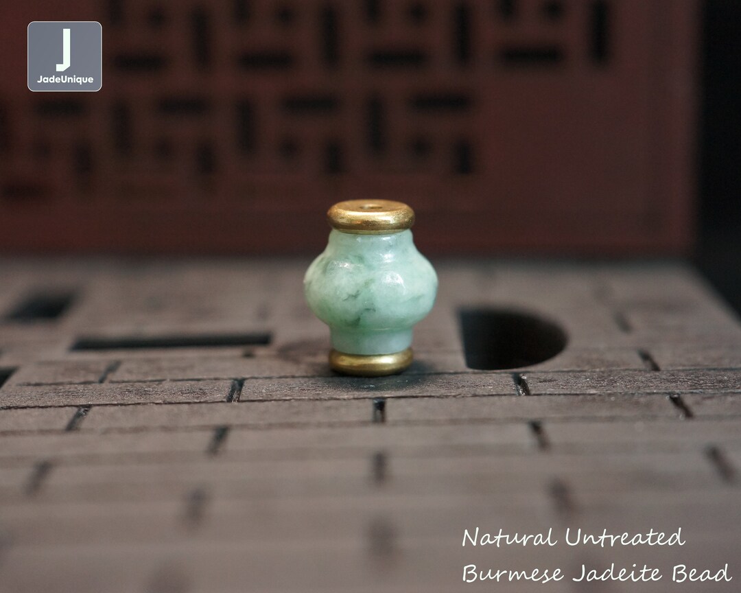 Capped Jadeite Barrel Bead for Necklace/bracelet Hand Carved - Etsy