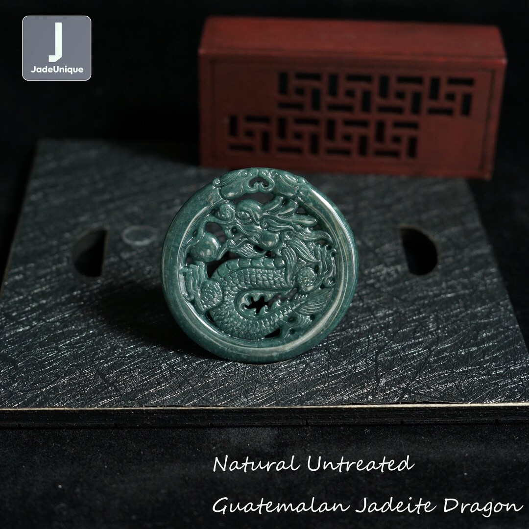 Jadeite Dragon Pendant for Necklace | Hand Carved Guatemalan Jadeite ...