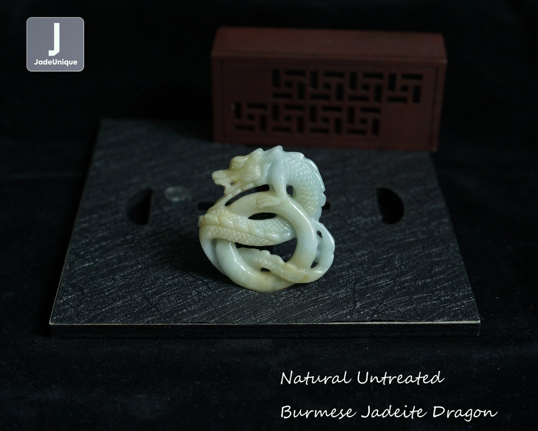 Jadeite Dragon Pendant Hand Carved Burmese Jadeite Pendant for Necklace ...