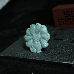 Nine Tailed Fox Jadeite Pendant for Necklace Hand Carved Guatemalan ...