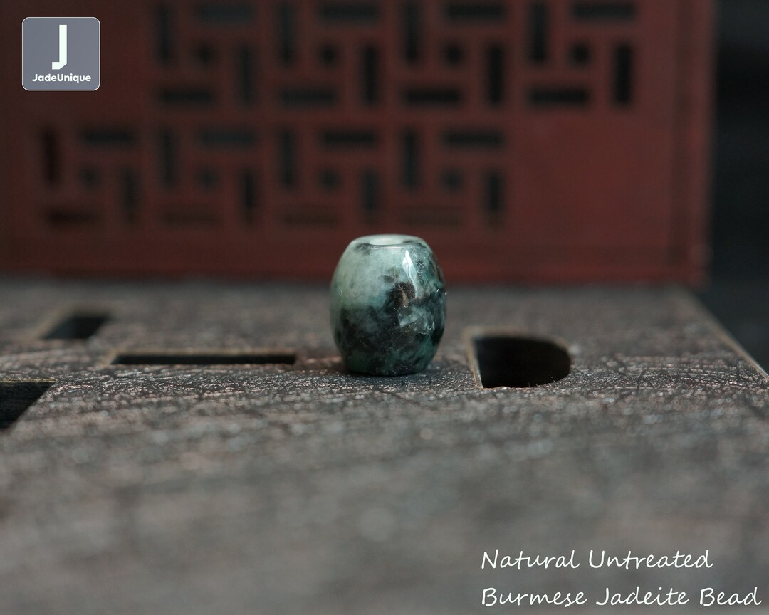 Authentic Jadeite Barrel Bead - Natural Untreated Burmese Jadeite ...