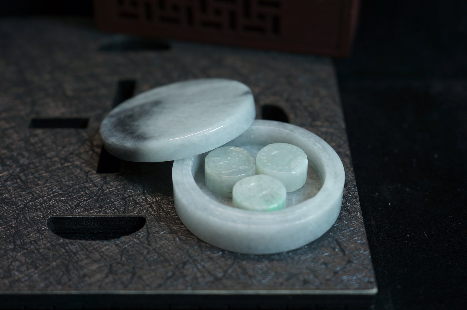 Jadeite Dim Sum Miniature - Hand Carved Burmese Jadeite Mooncakes and ...