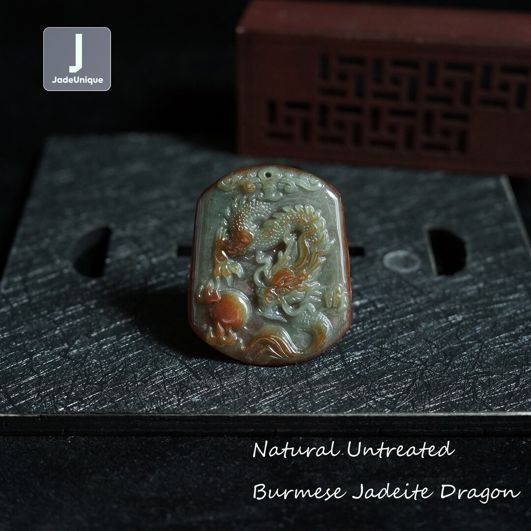 Jadeite Dragon Pendant | Hand Carved Burmese Jadeite Pendant for ...