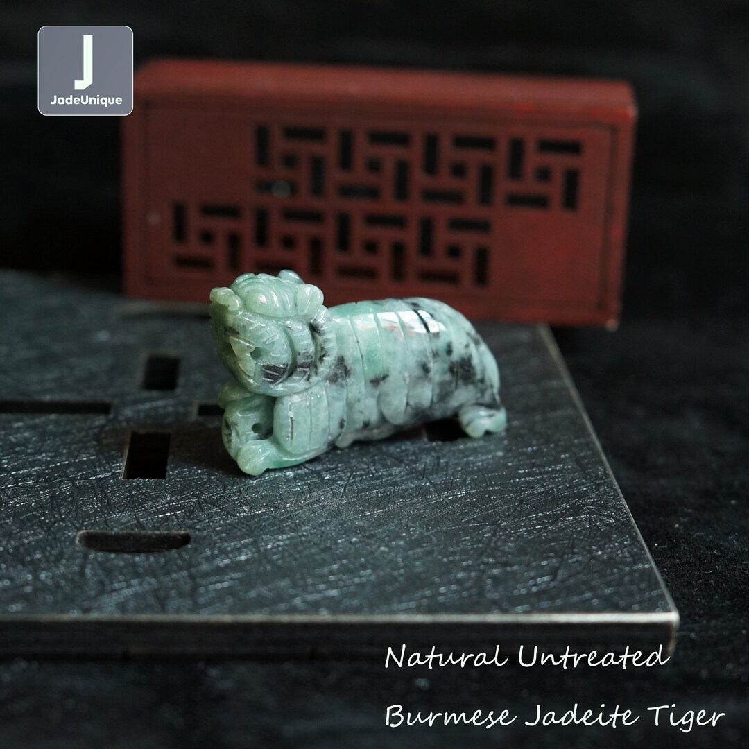 Jadeite Tiger Pendant for Necklace | Hand Carved Burmese Jadeite ...