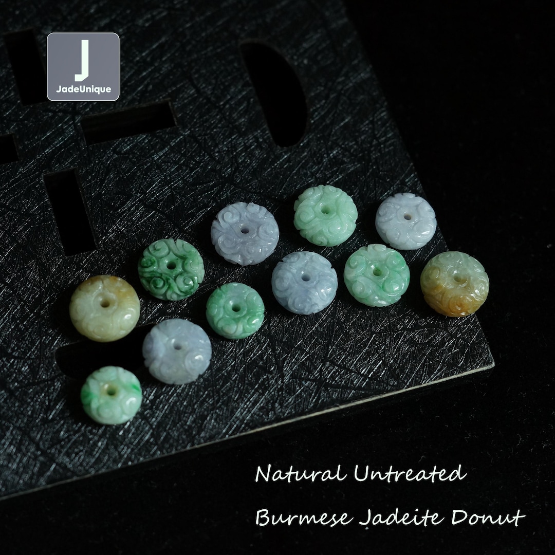 Assorted Jadeite Donuts Charm/pendant for Necklace - Hand Carved ...