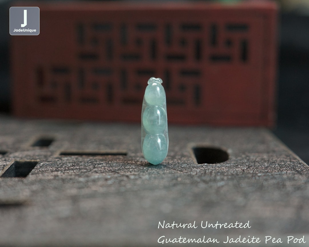 Jadeite Pea Pod Pendant for Necklace - Hand Carved Guatemalan Jadeite ...