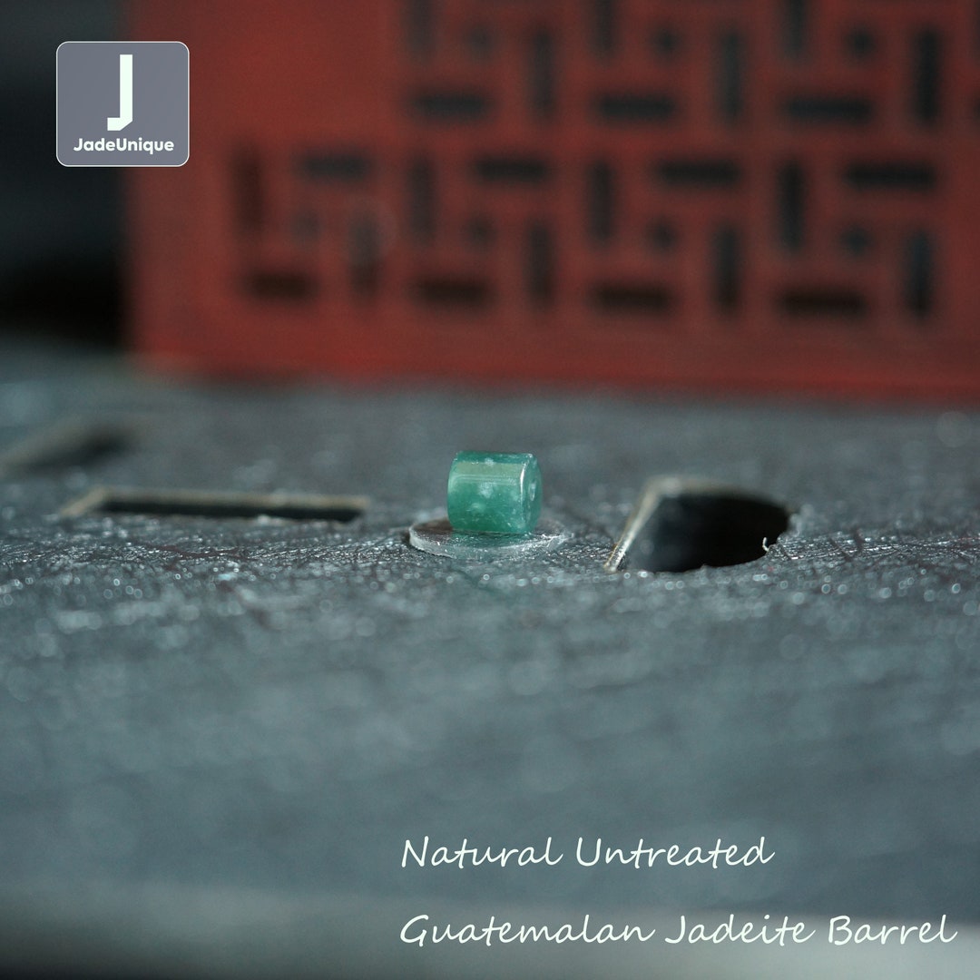 Authentic Jadeite Barrel Bead | Natural Untreated Guatemalan Jadeite ...