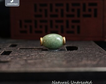 Capped Jadeite Barrel Bead for Necklace/bracelet - Hand Carved Burmese ...