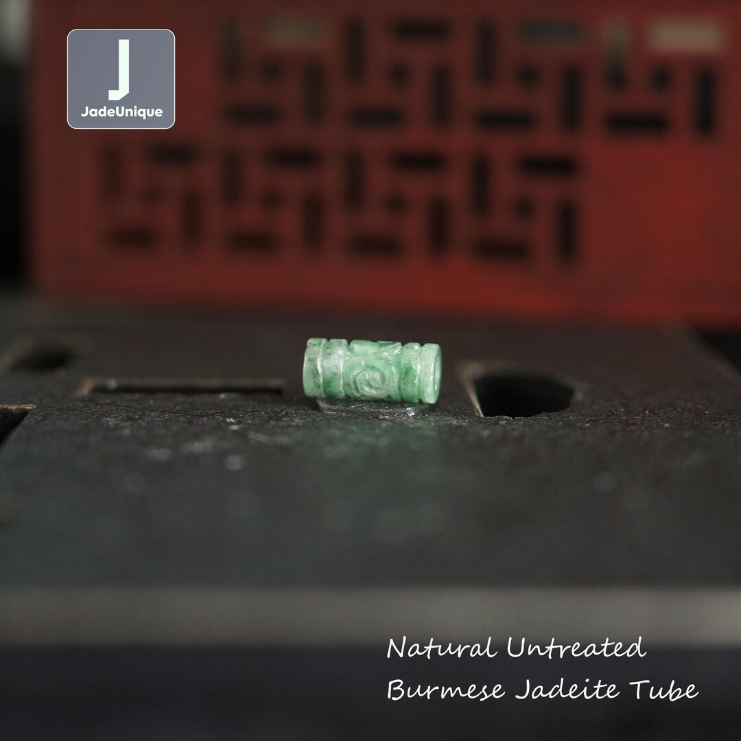 Authentic Jadeite Tube Bead | Natural Untreated Burmese Jadeite | Grade ...