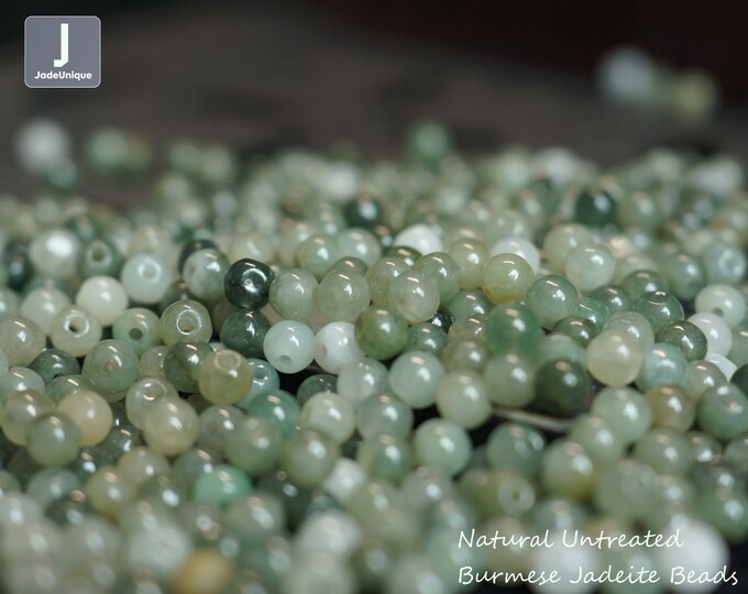 5.0mm Green Jadeite Beads for Necklace/bracelet - Burmese Jadeite Round ...