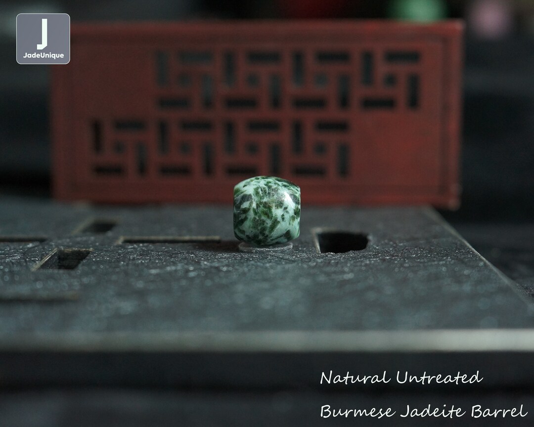 Authentic Jadeite Barrel Bead Natural Untreated Burmese Jadeite, Grade ...