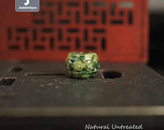 Authentic Jadeite Barrel Bead | Natural Untreated Burmese Jadeite ...