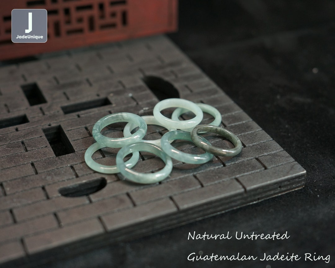 Authentic Jadeite Ring US Size 4.5, Hand Carved Guatemalan Jadeite ...