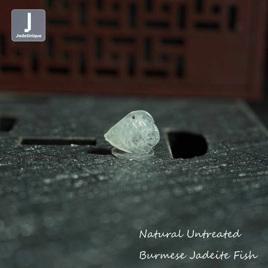 Jadeite Tropical Fish Charm/pendant for Necklace - Hand Carved Burmese ...