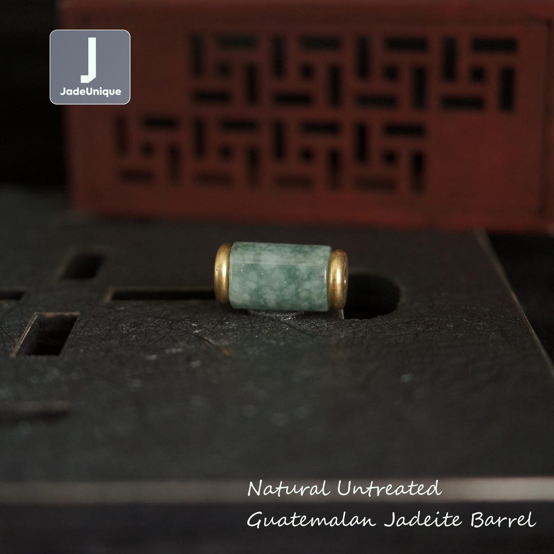 Capped Jadeite Barrel Bead for Necklace/bracelet | Hand Carved ...