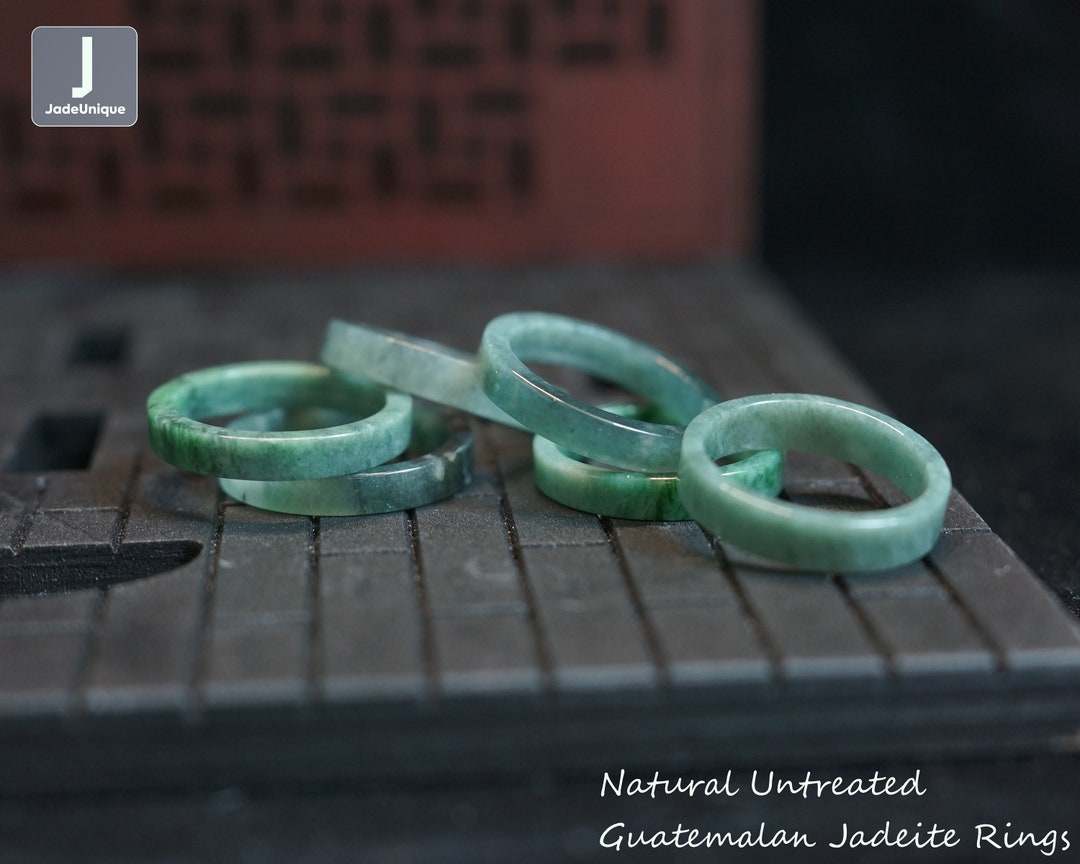Authentic Jadeite Ring US Size 6.5, Hand Carved Guatemalan Jadeite ...