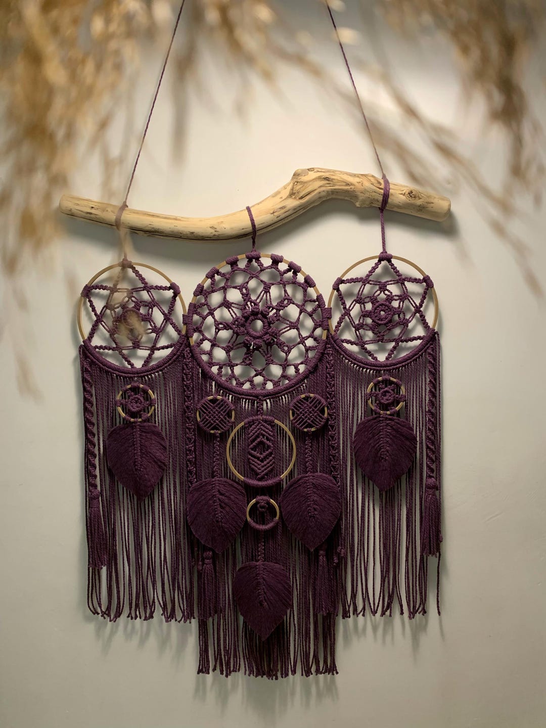 Oversized Boho Macrame Dreamcatcher Wall Hanging, Extra Large Hand ...