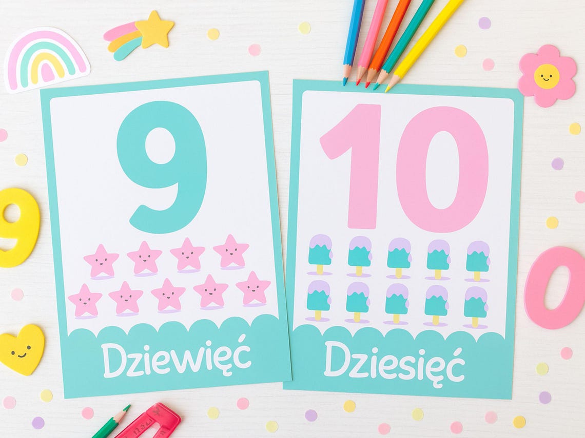 Liczby 1-10 Po Polsku | Polish Numbers Flashcards for Kids | Nauka ...