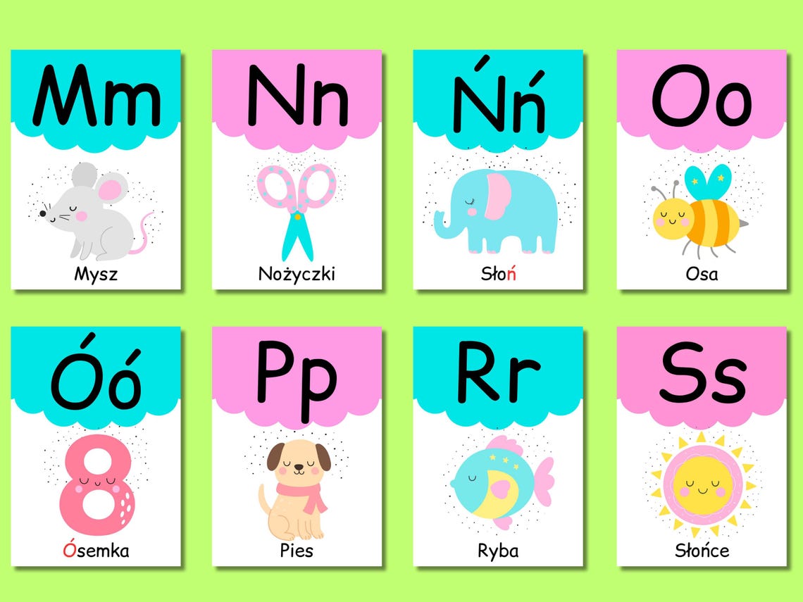 Polish Alphabet Printable - A4 PDF | Educational Flashcards for Kids ...