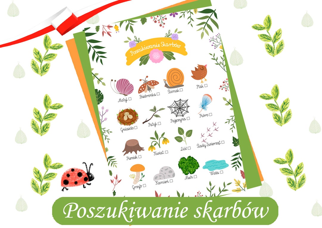 Poszukiwanie Skarbów Latem | Karty Pracy Do Druku | Polish Scavenger ...