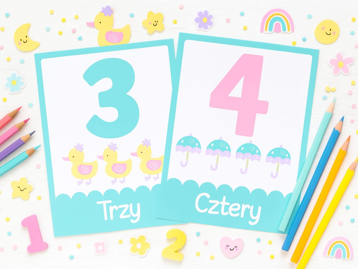 Liczby 1-10 Po Polsku | Polish Numbers Flashcards for Kids | Nauka ...